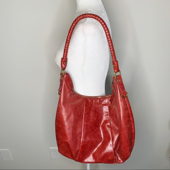 Elliott Lucca | Bags | Elliott Lucca Red Leather Hobo Purse Bag | Poshmark